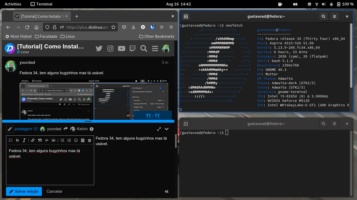 [Tutorial] Como Instalar POP Shell no Fedora - Linux - Diolinux Plus